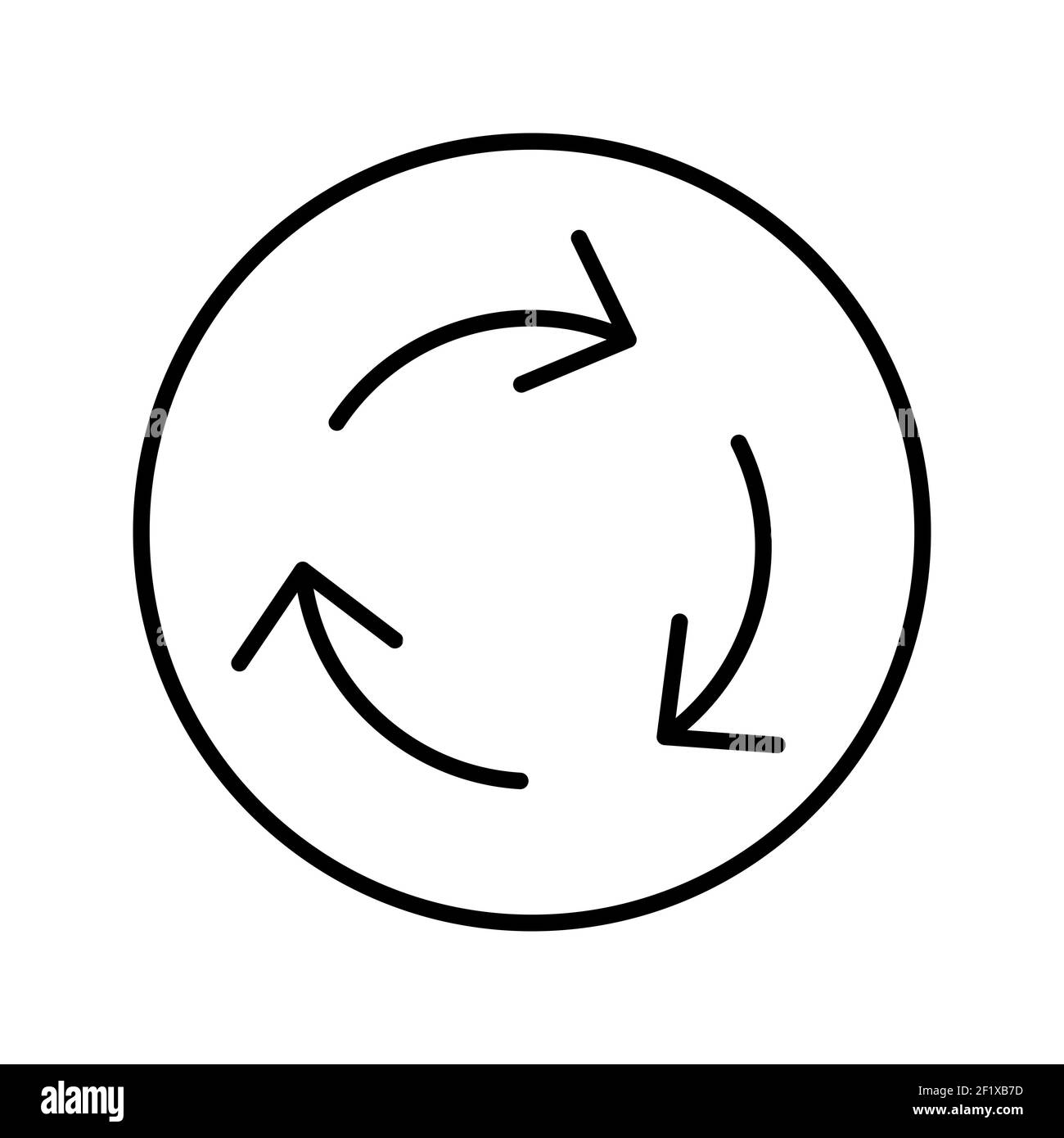 An illustration of a unique recycle line vector icon on a white ...