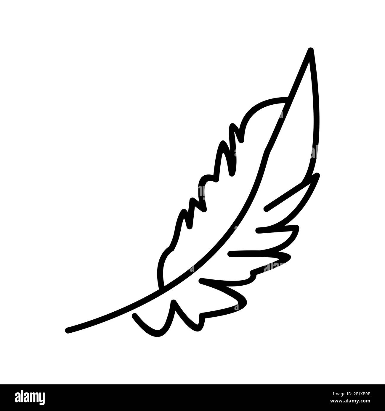 An illustration of a unique feather line vector icon on a white ...