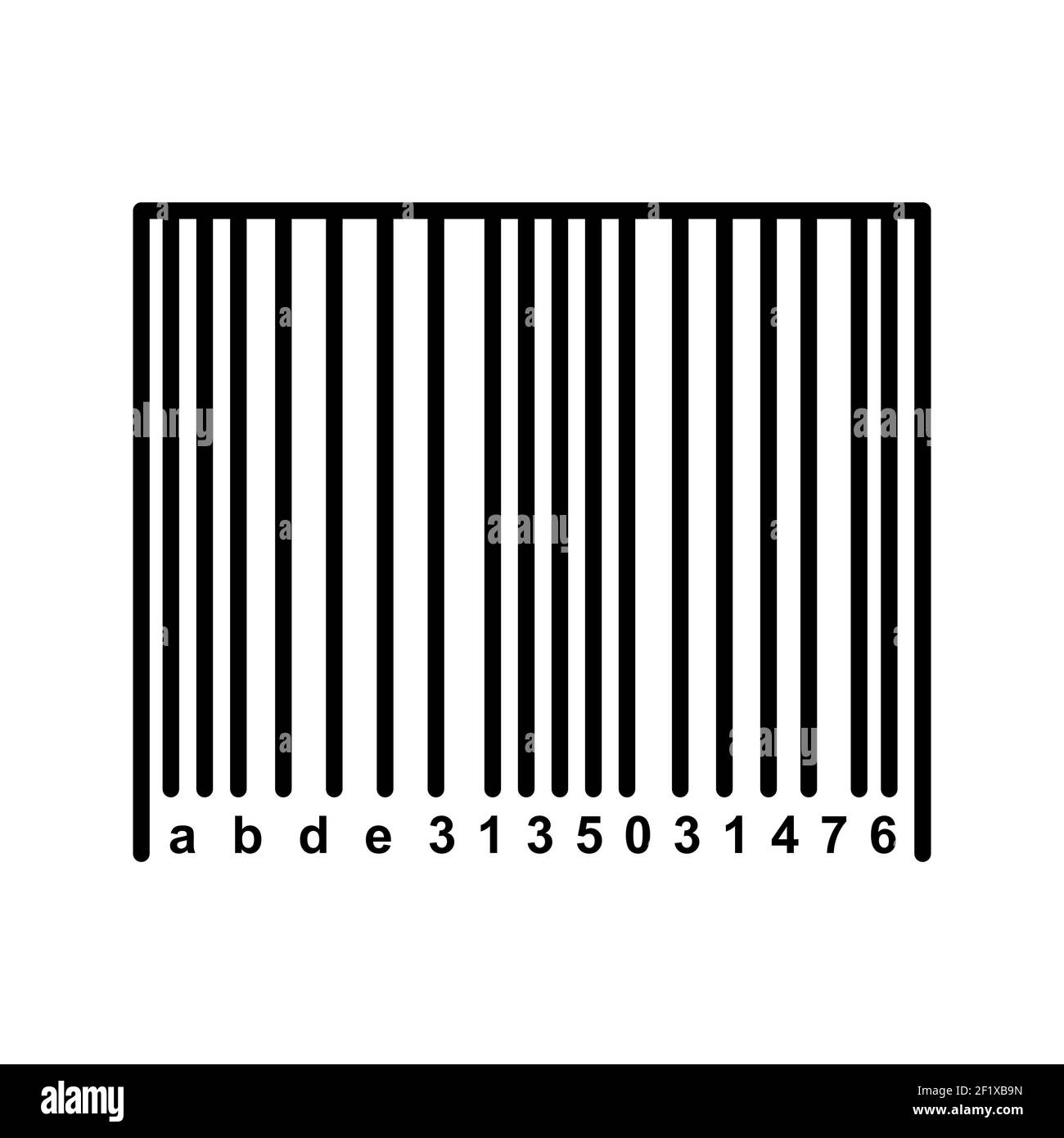 An illustration of a unique barcode line vector icon on a white ...