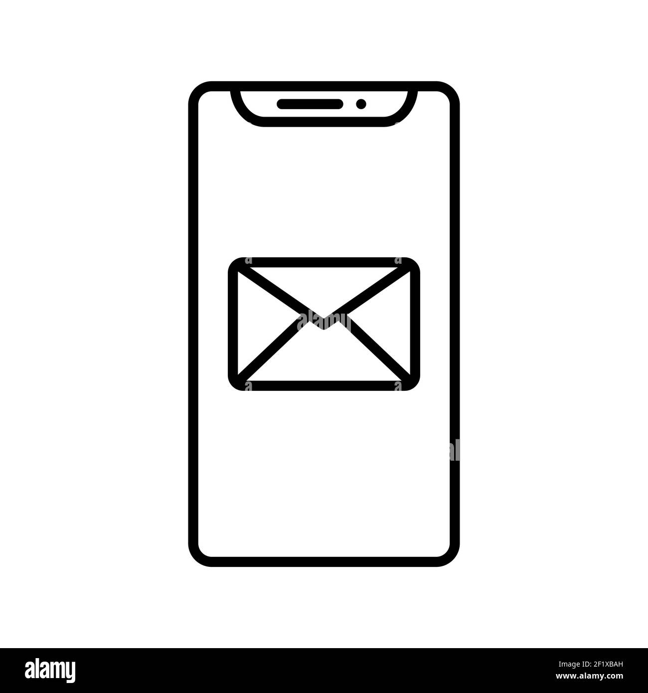 An illustration of a unique emails line vector icon on a white ...