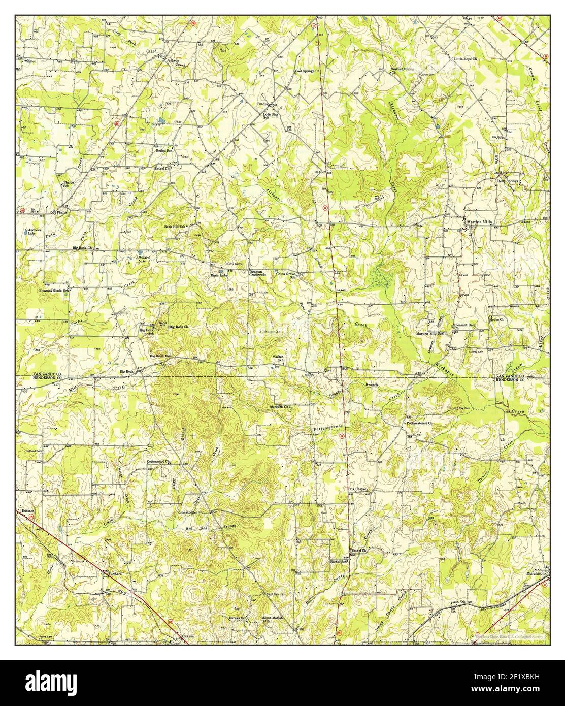 Martins Mill, Texas, map 1949, 1:62500, United States of America by ...