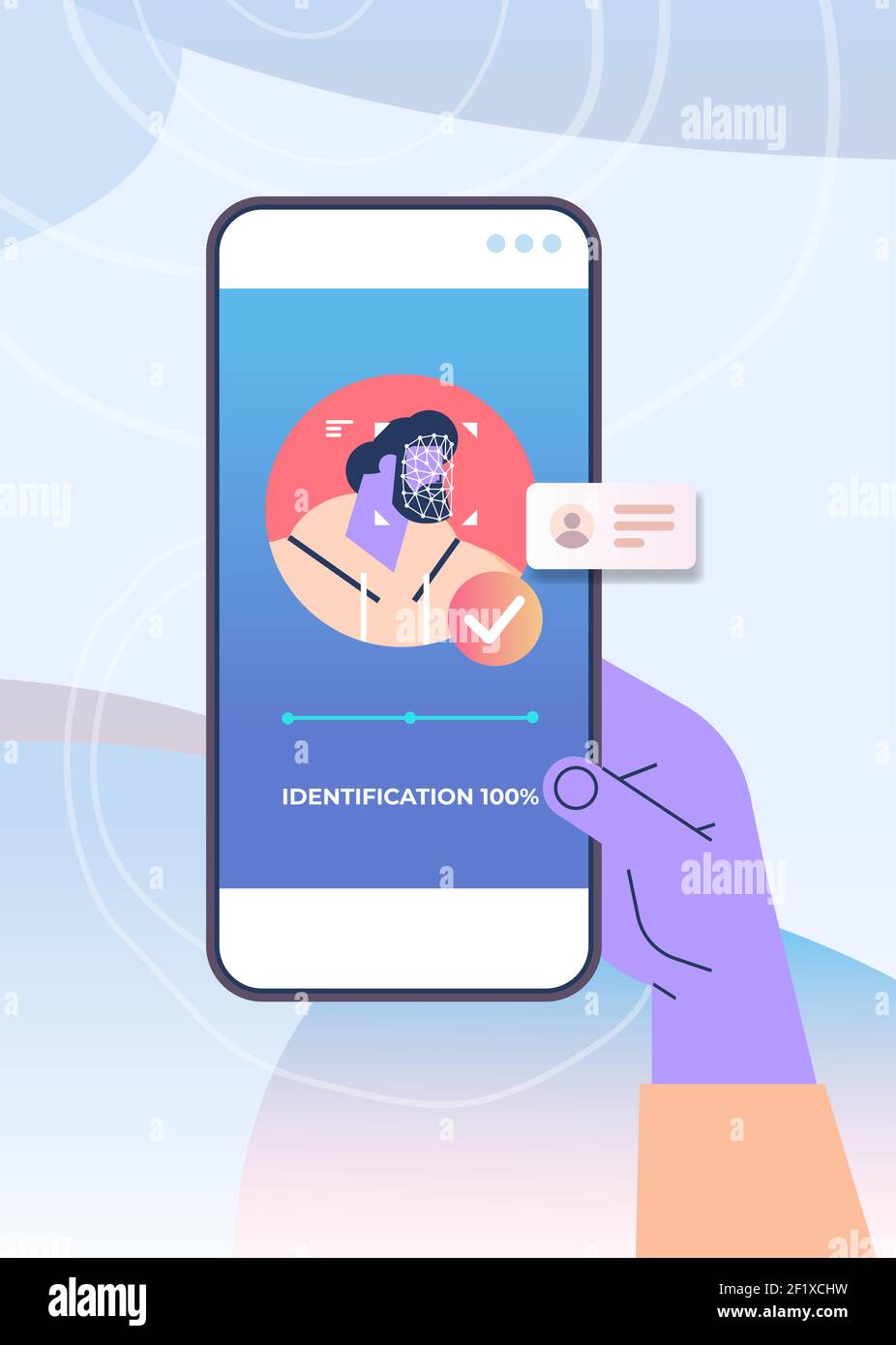 male character face identity verification scanning facial recognition ...