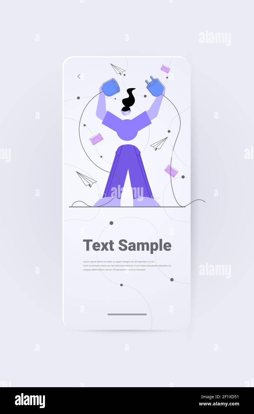 businesswoman connecting electrical plug with socket business ...