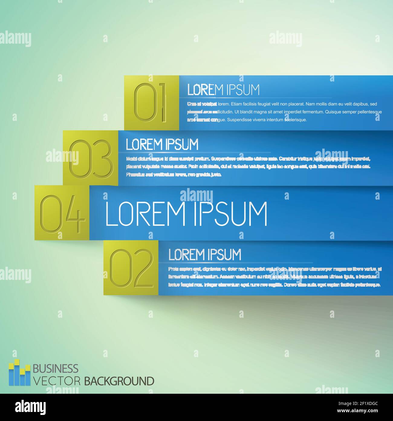 Ranking business infographics with blue paper stripes with yellow ...