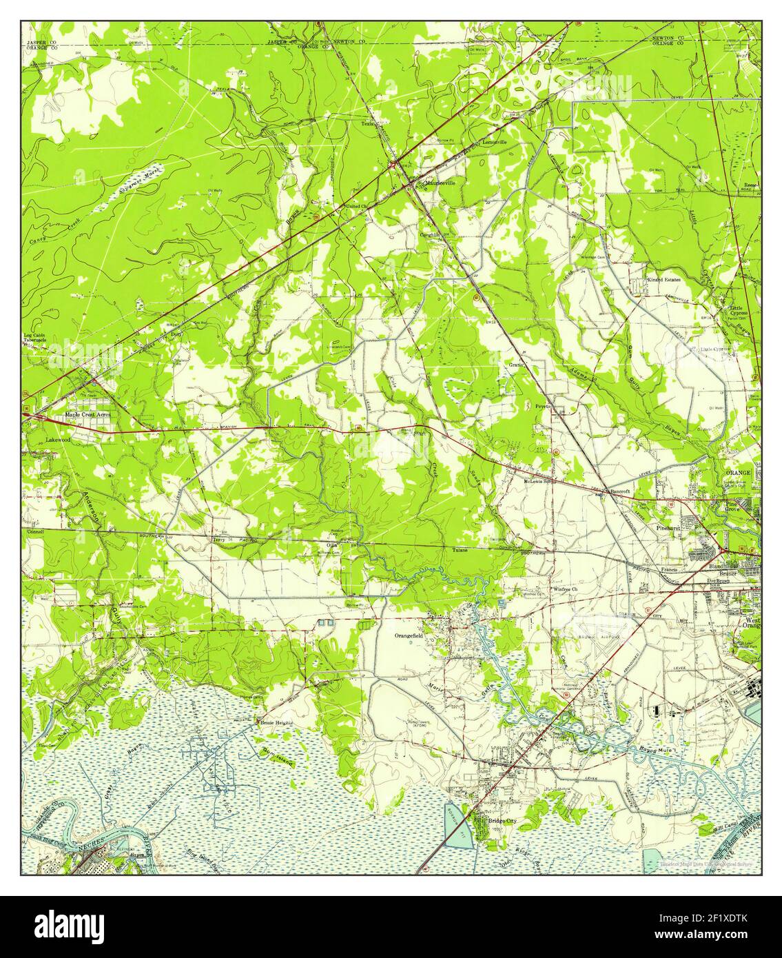 Orangefield, Texas, map 1957, 1:62500, United States of America by ...