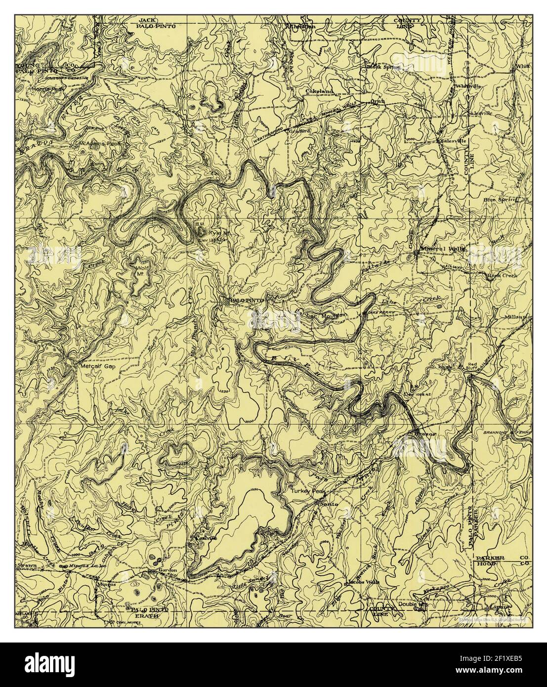 Palo Pinto, Texas, map 1918, 1:125000, United States of America by ...