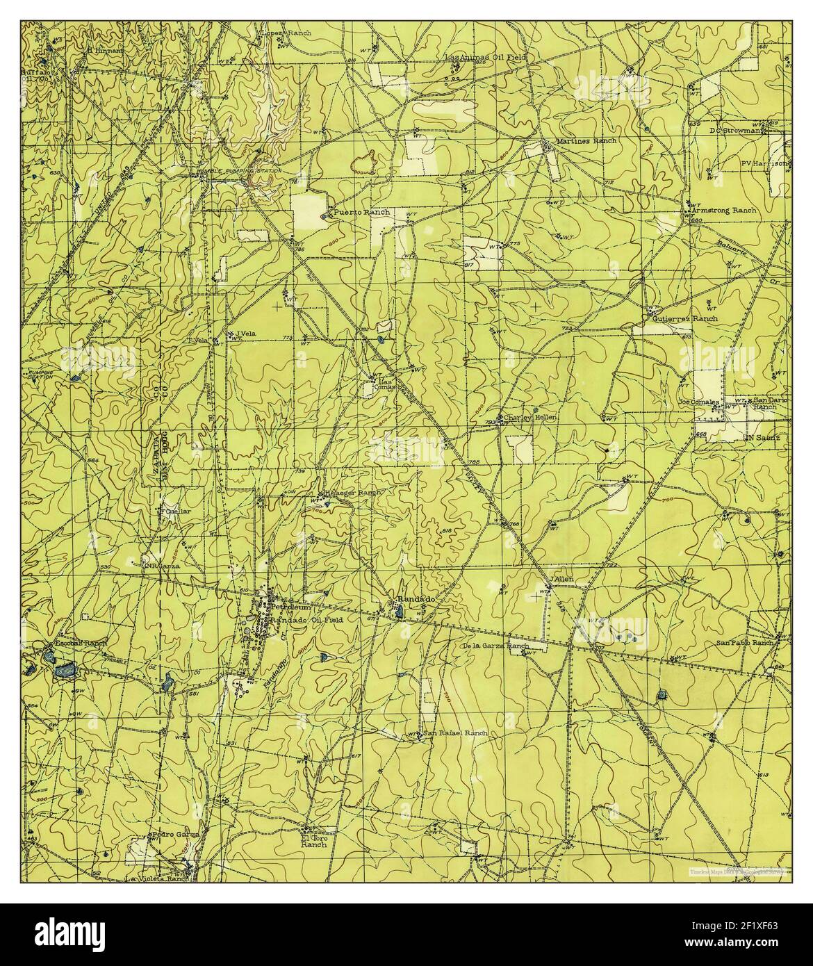 Randado, Texas, map 1940, 1:62500, United States of America by Timeless ...