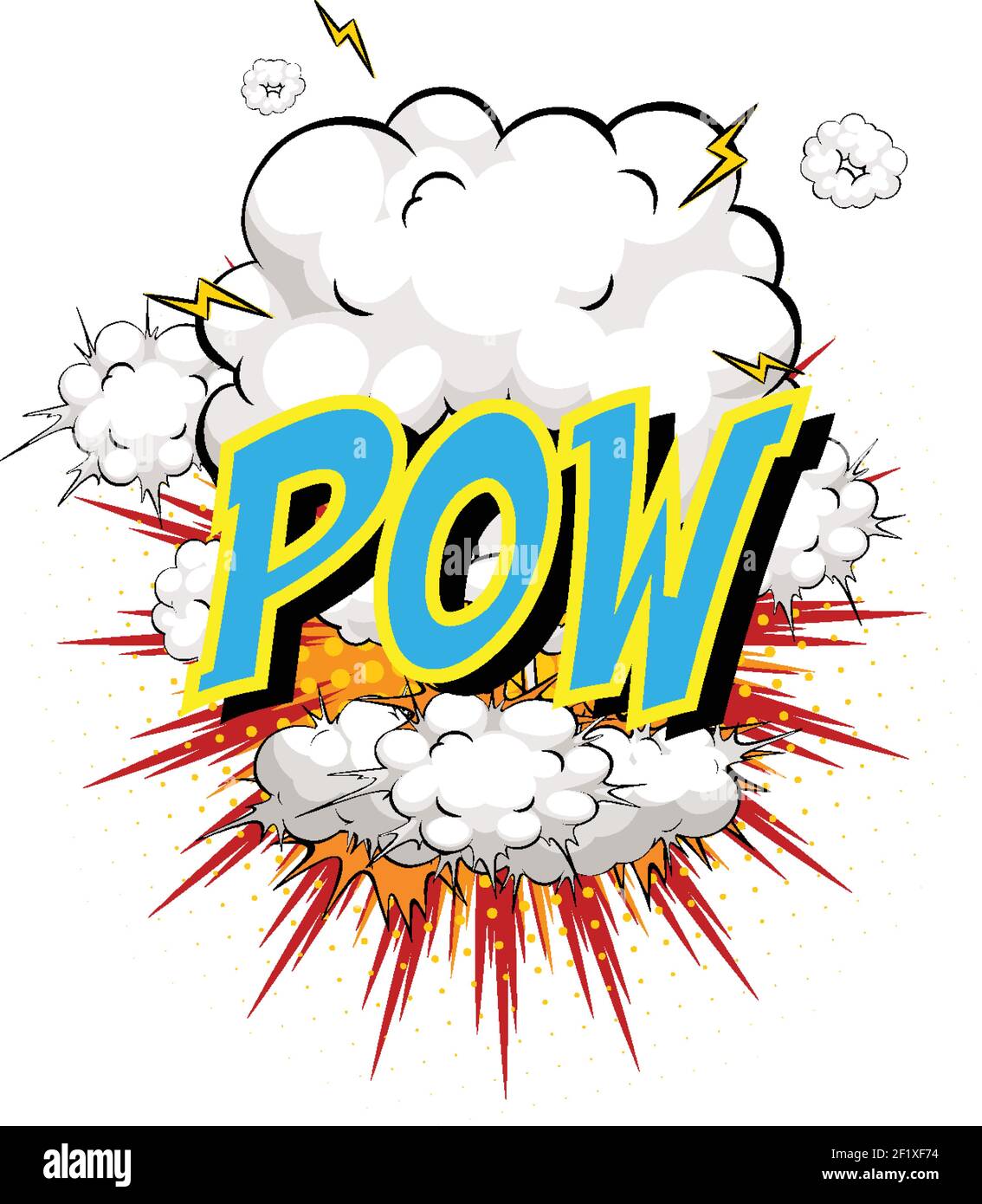 Word Pow on comic cloud explosion background illustration Stock Vector ...