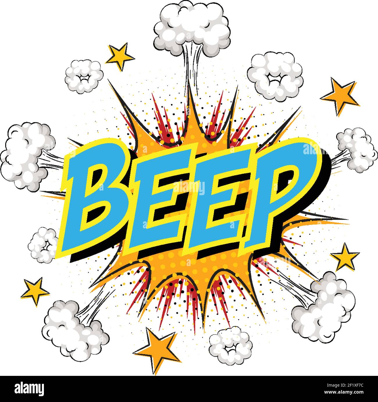Word Beep on comic cloud explosion background illustration Stock Vector ...