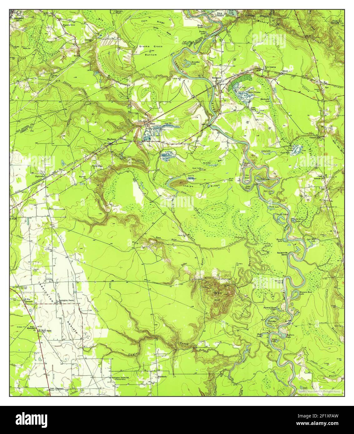 Rayburn, Texas, map 1955, 1:62500, United States of America by Timeless ...