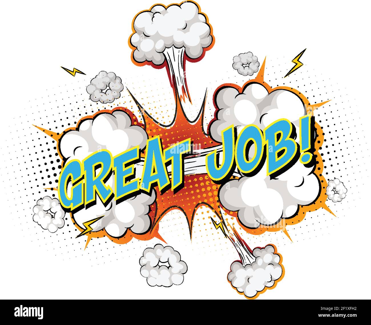 Word Great Job on comic cloud explosion background illustration Stock ...
