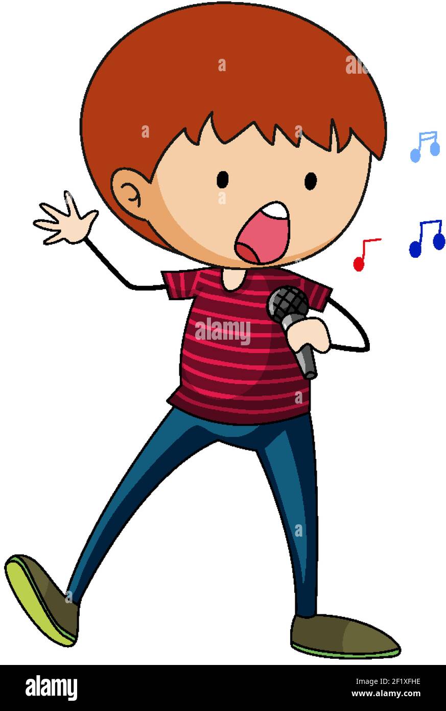 A happy boy doodle cartoon character isolated illustration Stock Vector ...