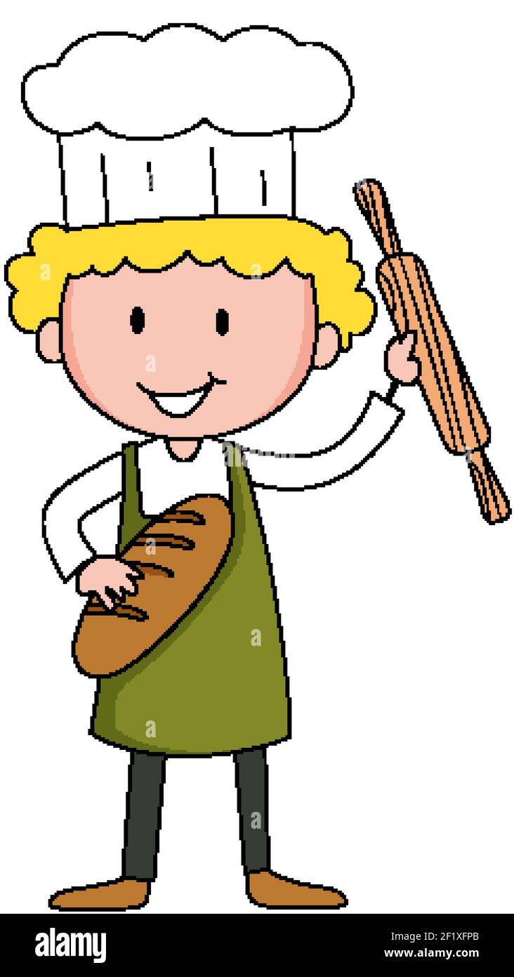 Baker boy cartoon character cartoon character illustration Stock Vector ...