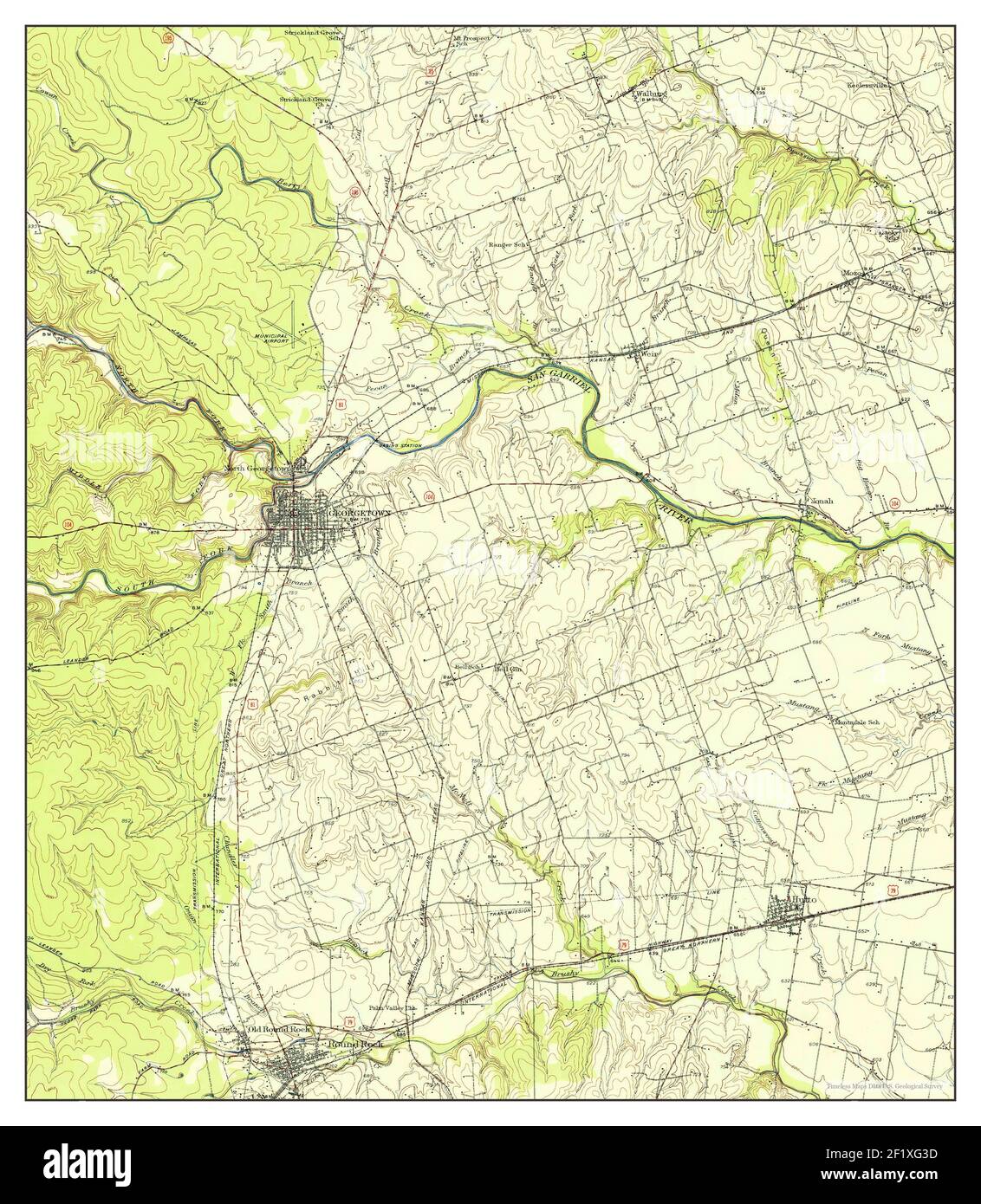 Round Rock, Texas, map 1951, 1:62500, United States of America by ...