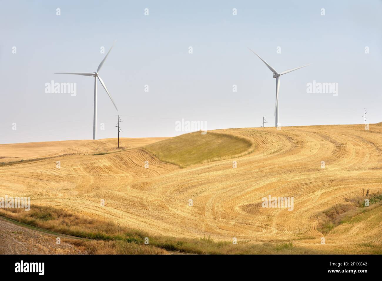 Windfarm Turbines Eastern Washington State. Wind turbines on an ...