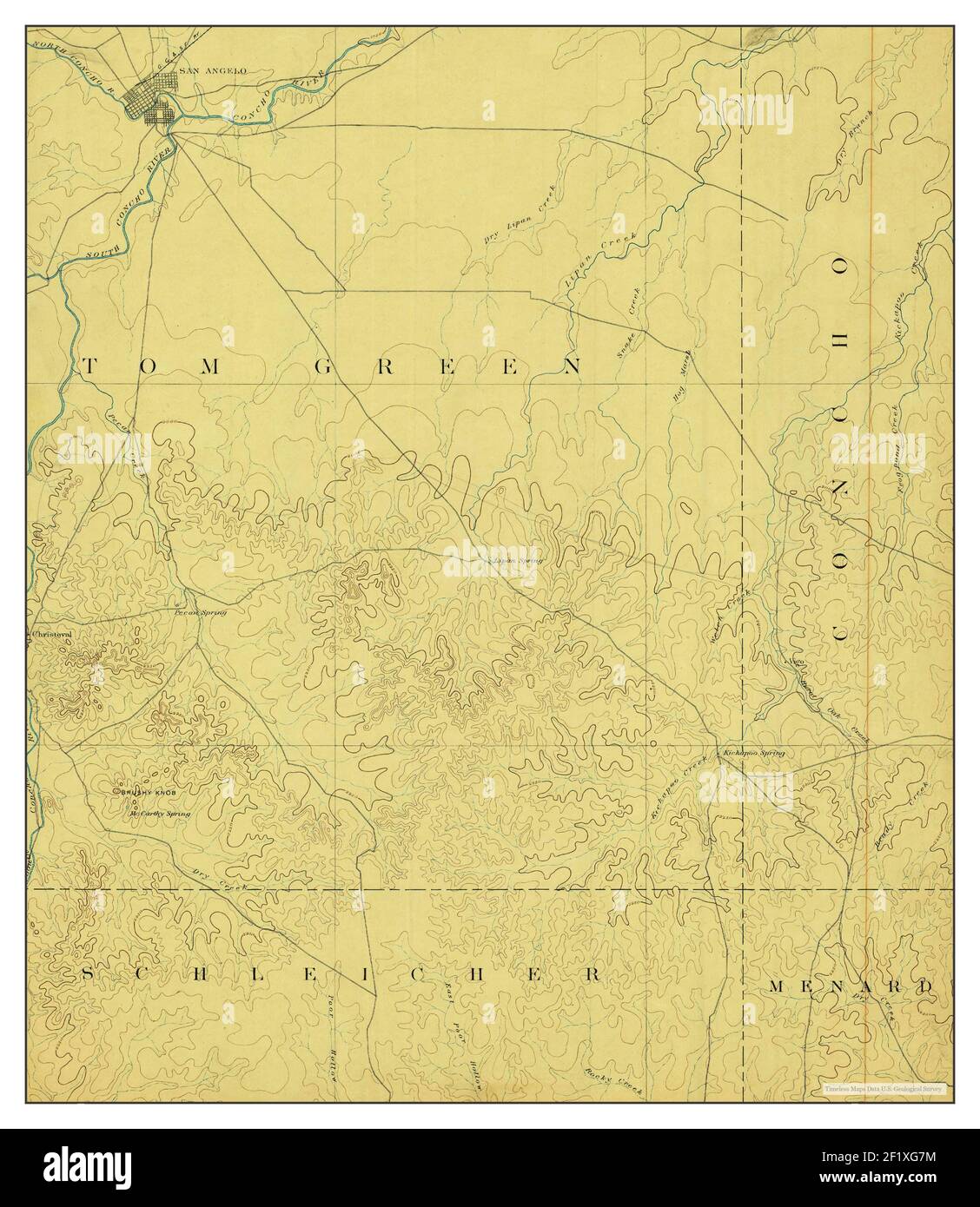 San Angelo, Texas, map 1892, 1:125000, United States of America by ...