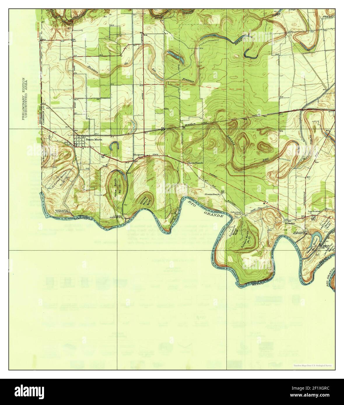 Santa Maria, Texas, map 1936, 1:31680, United States of America by ...
