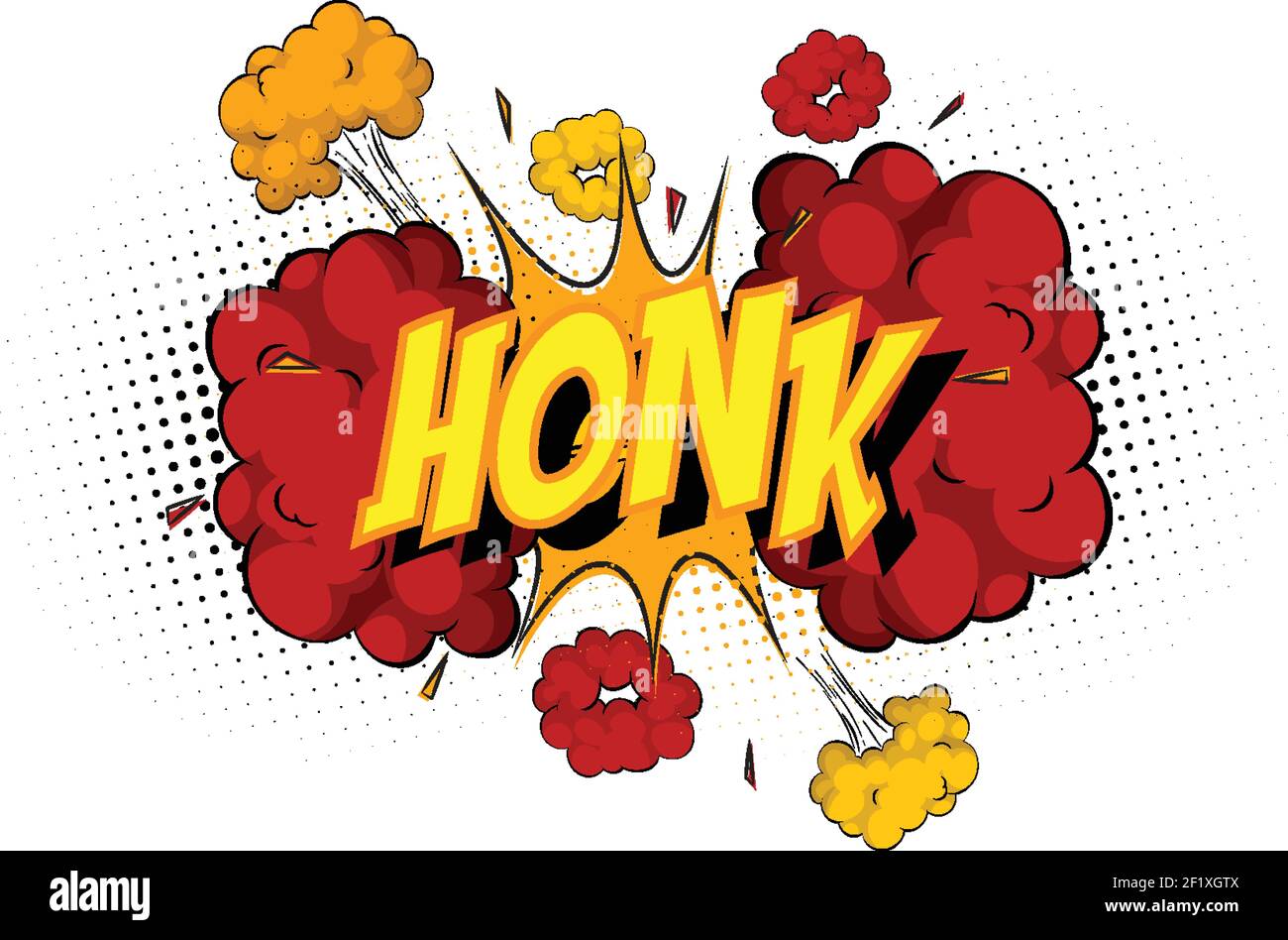 Word Honk on comic cloud explosion background illustration Stock Vector ...