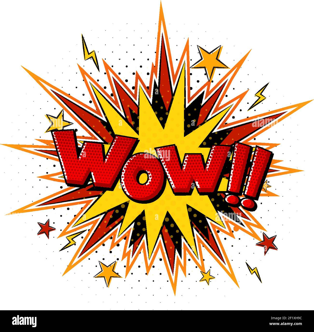 WOW word on bomb explosion isolated illustration Stock Vector Image ...