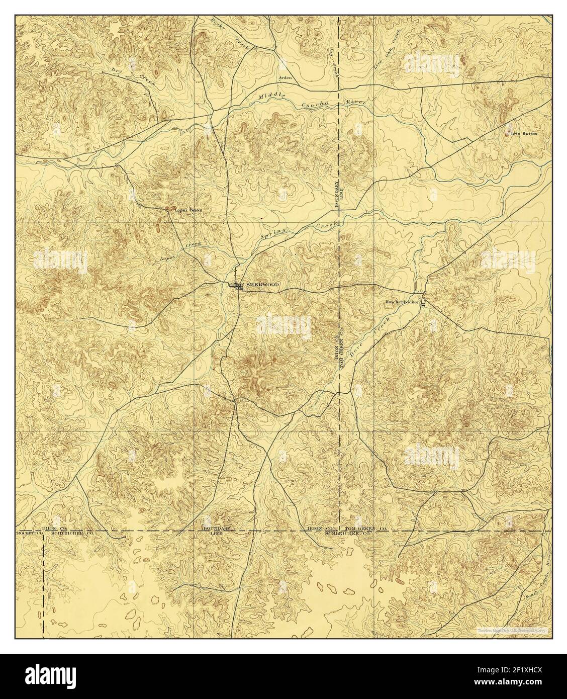 Sherwood, Texas, map 1895, 1:125000, United States of America by ...