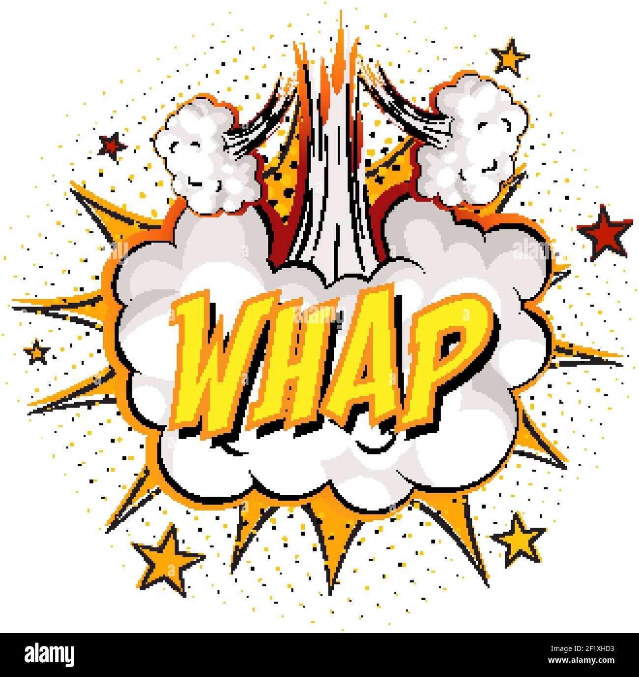 WHAP text on comic cloud explosion isolated on white background ...