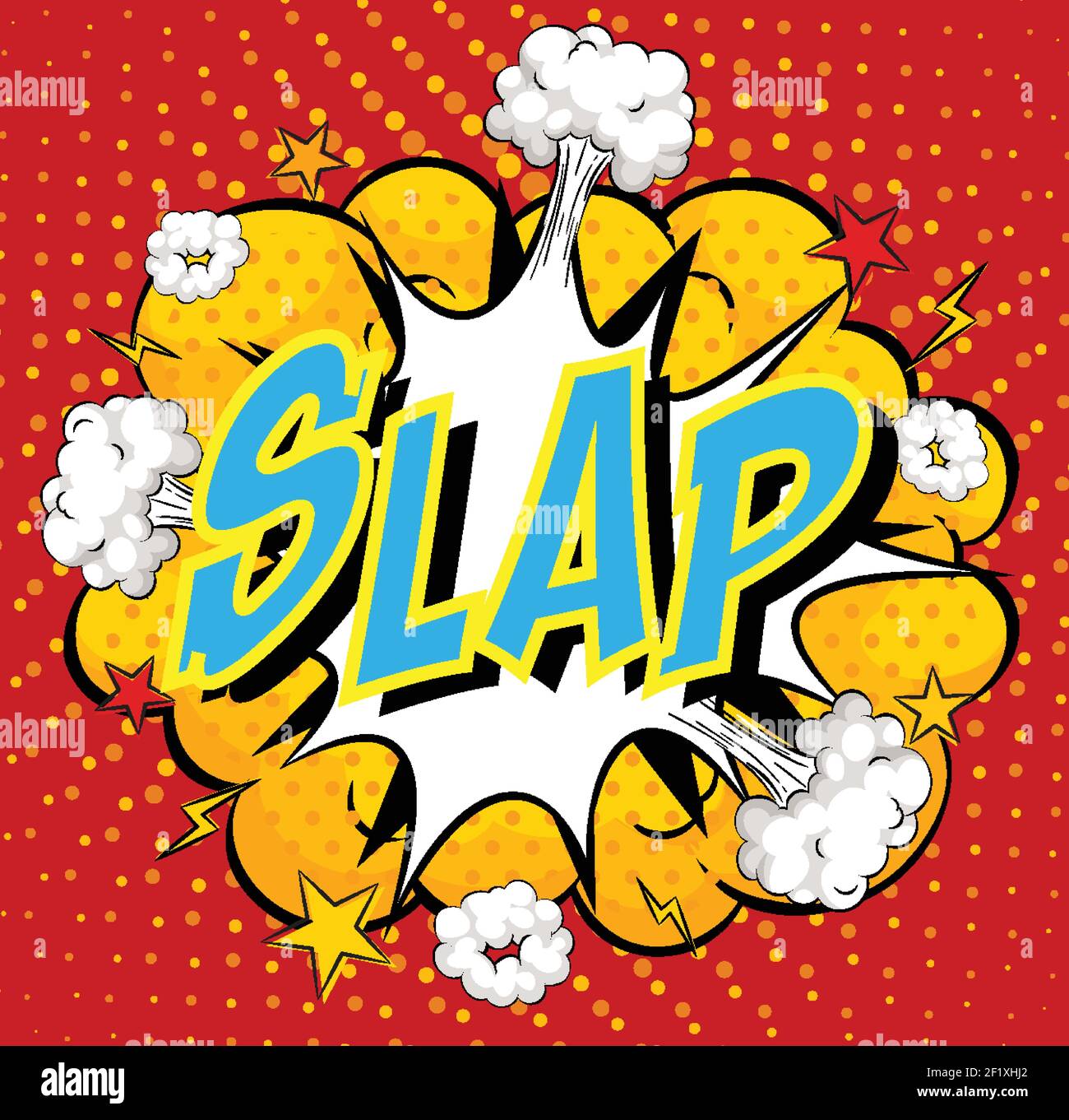 Word Slap on comic cloud explosion background illustration Stock Vector ...