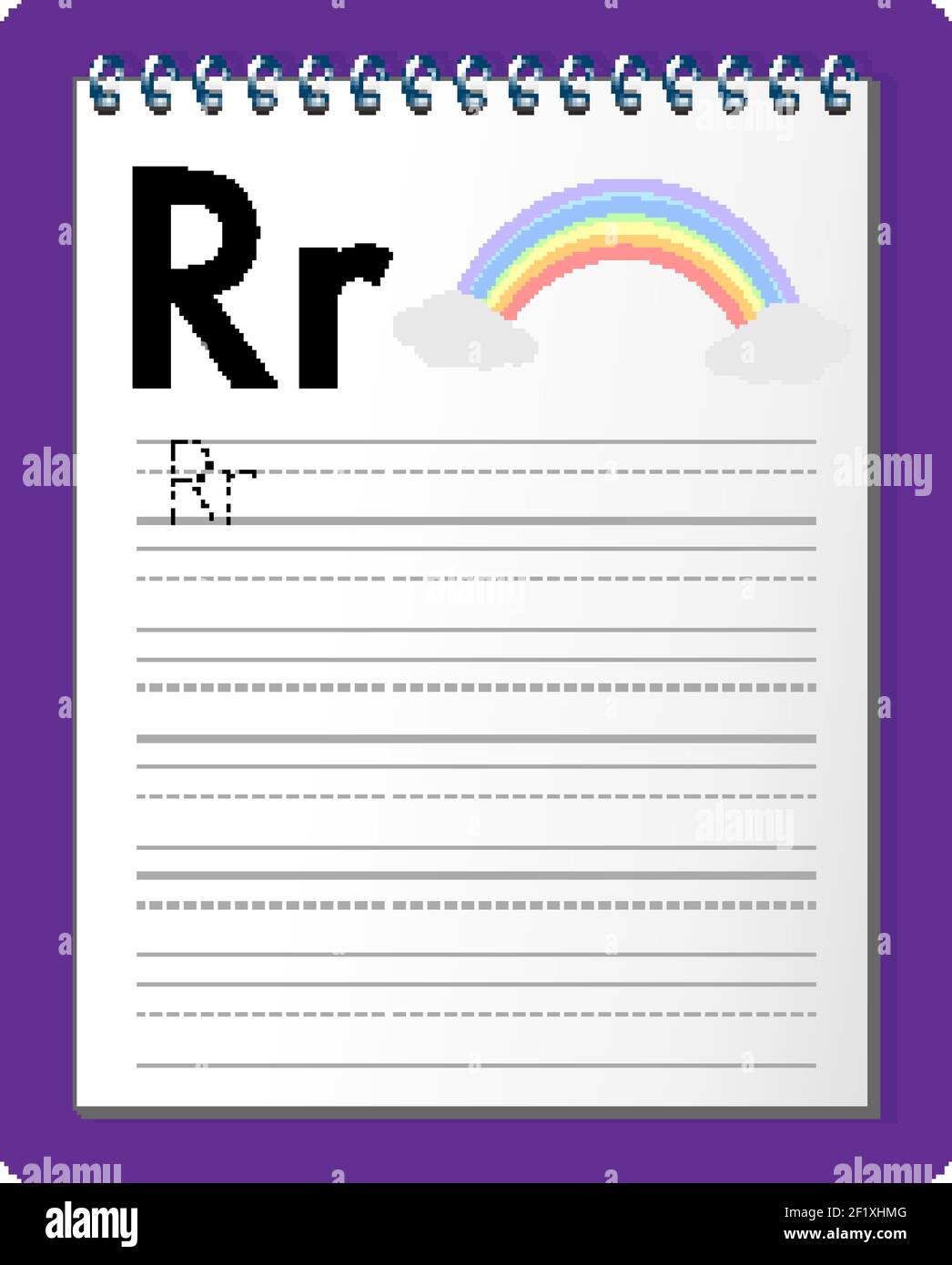 Alphabet tracing worksheet with letter R and r illustration Stock ...