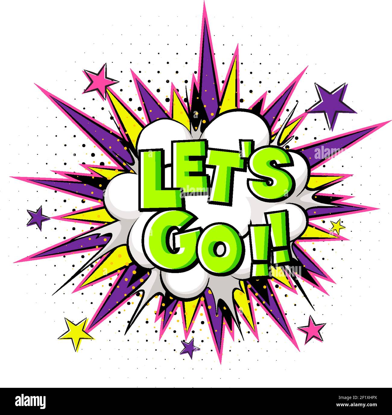 Comic speech bubble with let's go text illustration Stock Vector Image ...