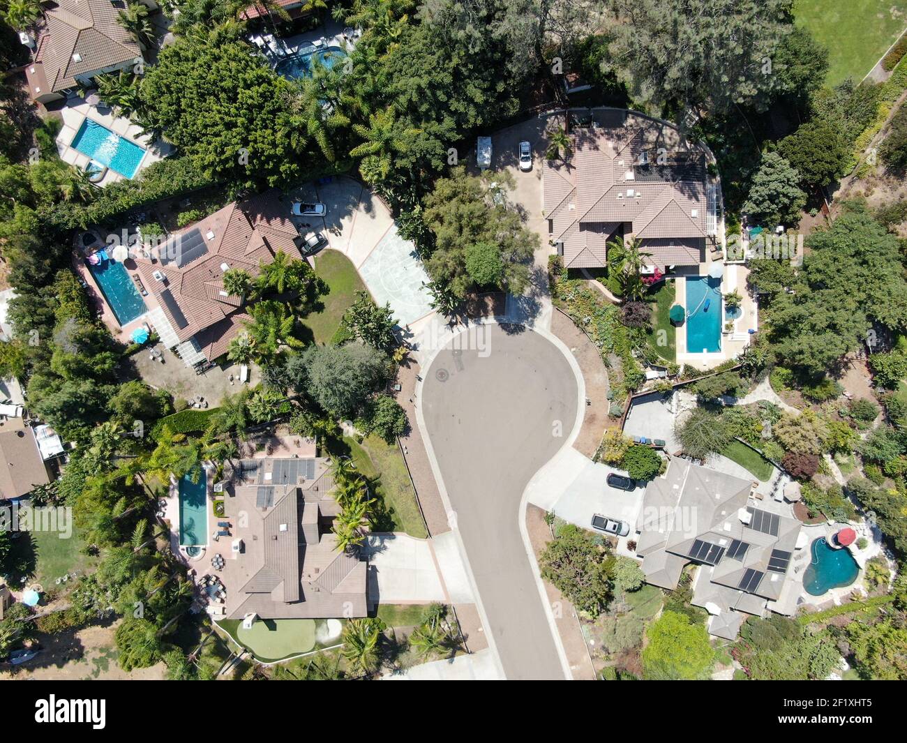 Aerial view of large-scale wealthy residential villa in South ...