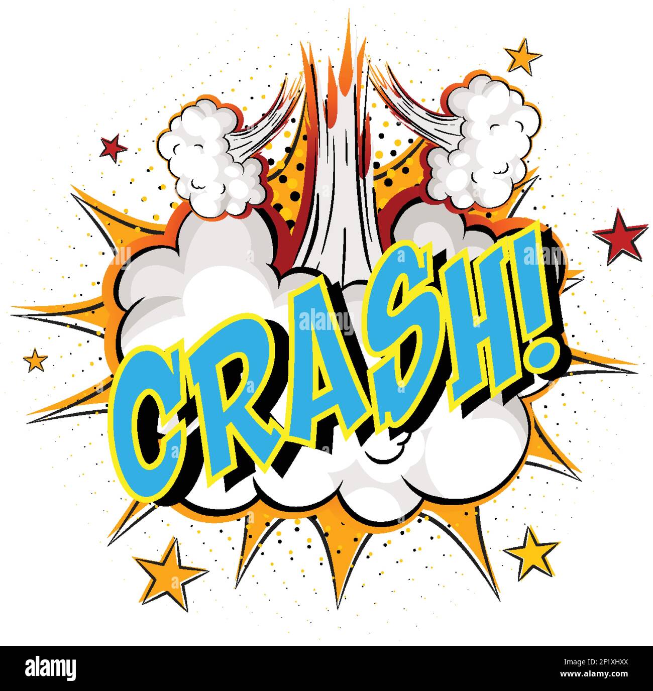 Word Crash on comic cloud explosion background illustration Stock ...