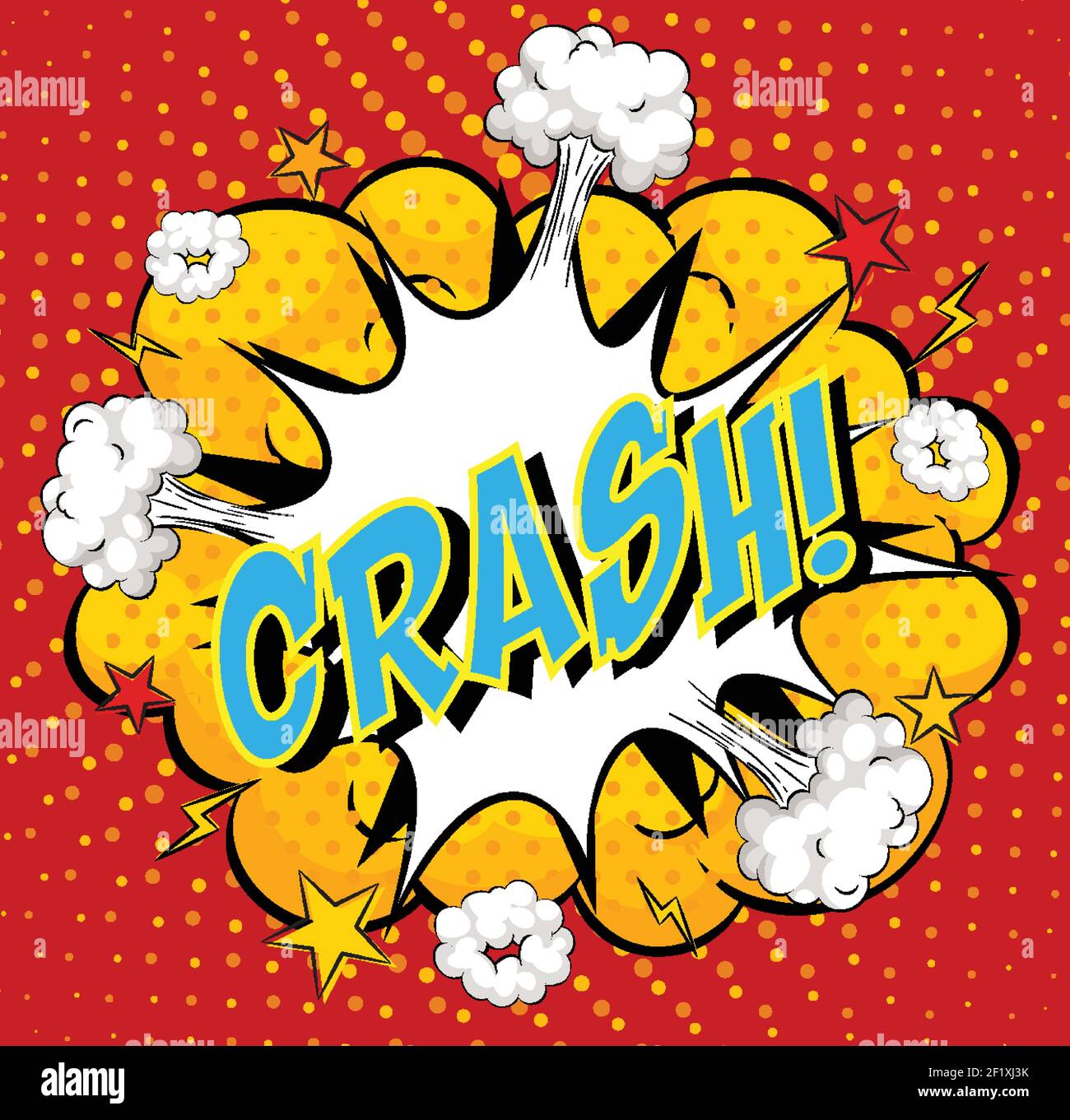 Word Crash on comic cloud explosion background illustration Stock ...