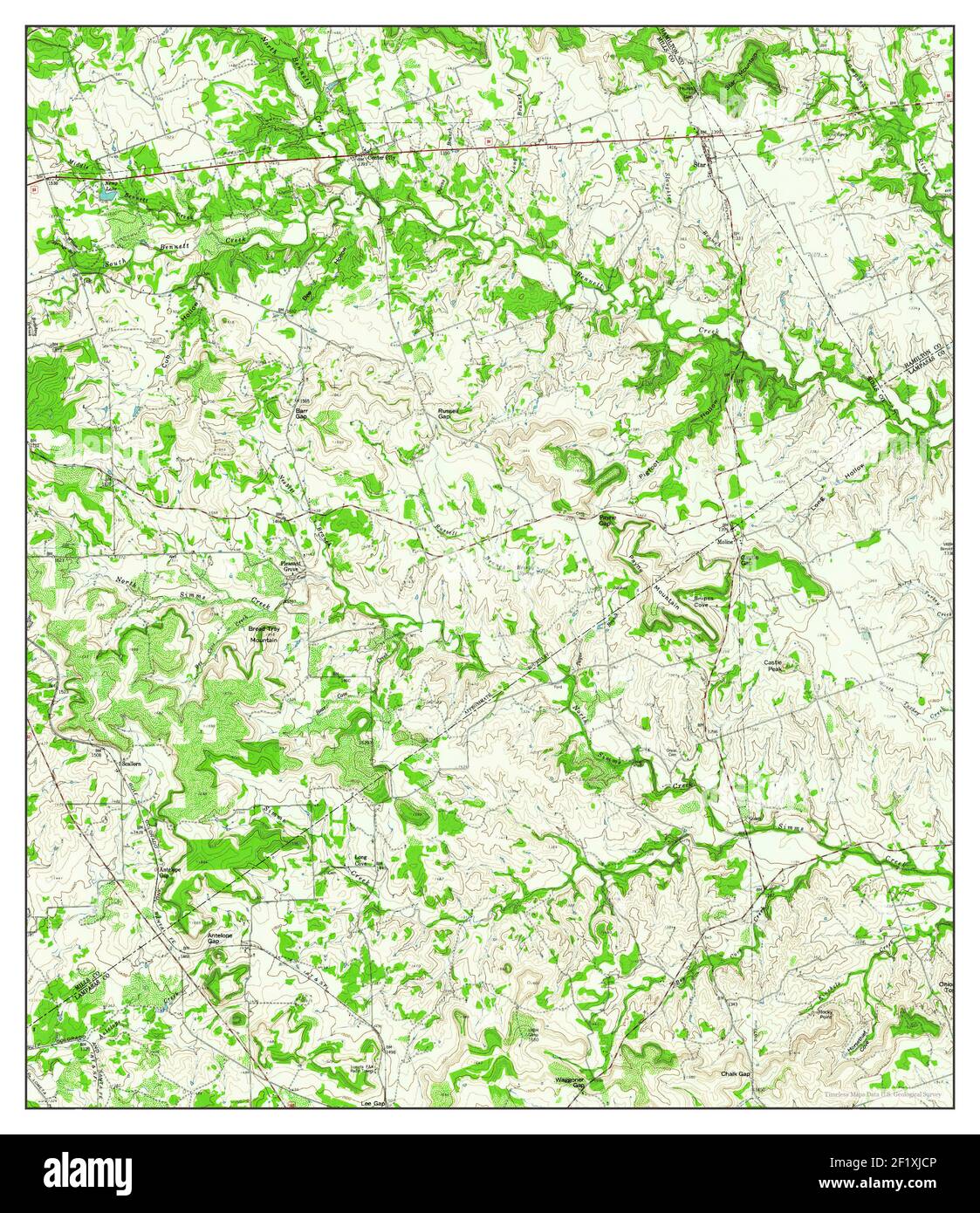 Star, Texas, map 1959, 1:62500, United States of America by Timeless ...