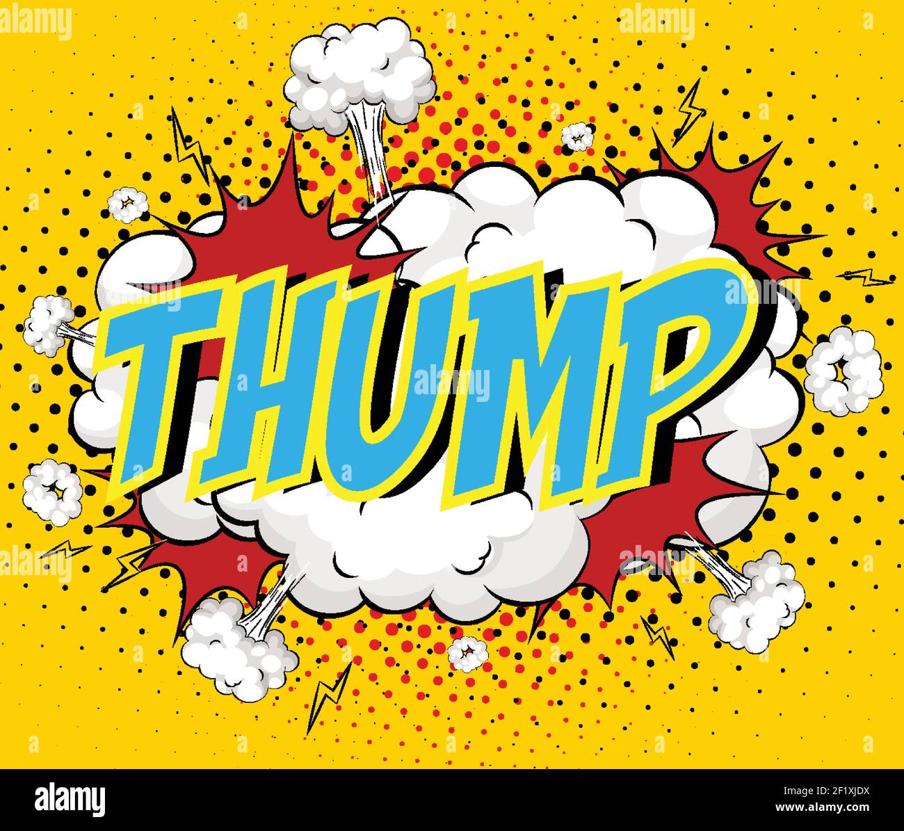 Word Thump on comic cloud explosion background illustration Stock ...
