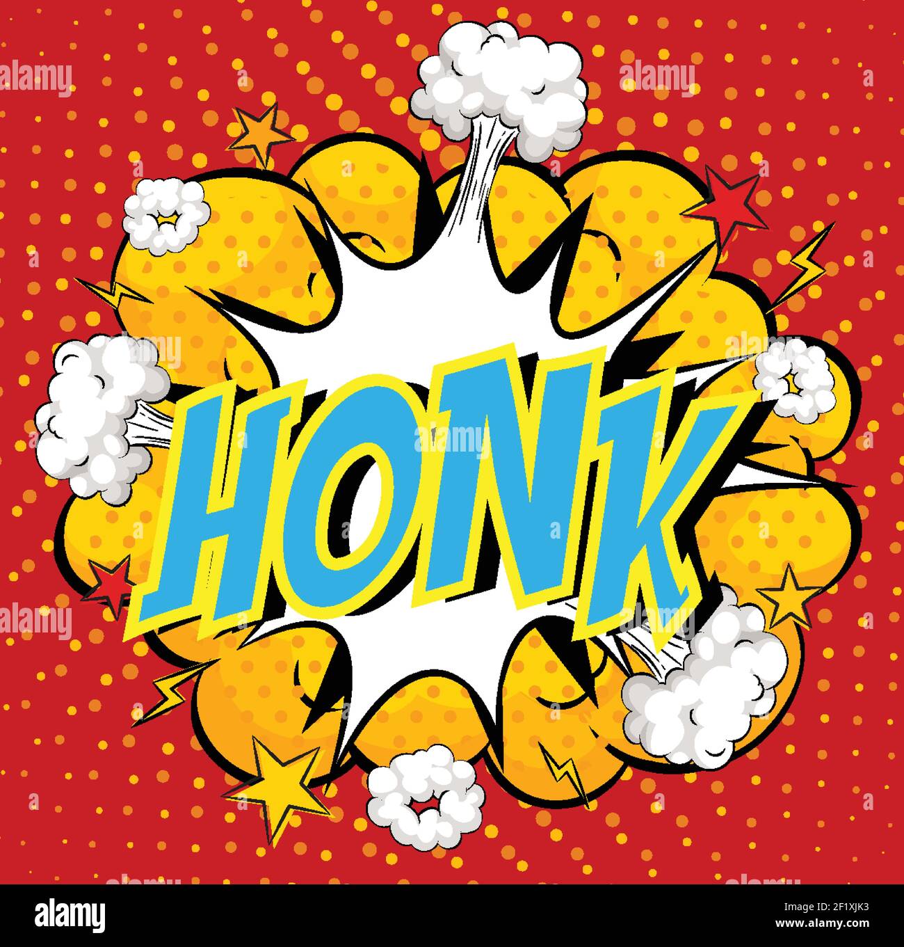 Word Honk on comic cloud explosion background illustration Stock Vector ...