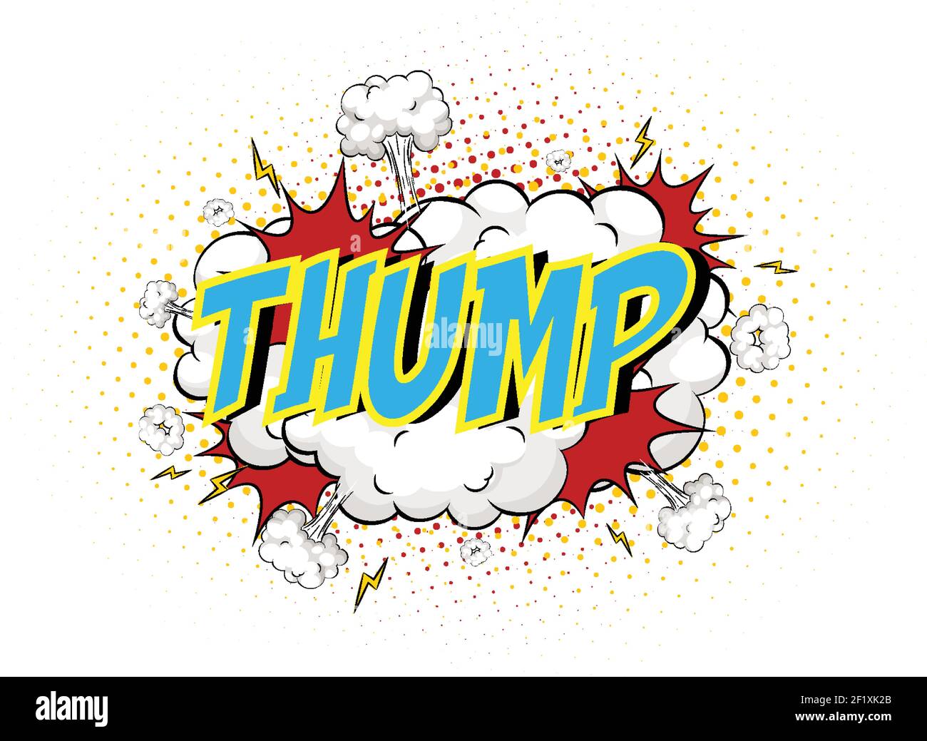 Word Thump on comic cloud explosion background illustration Stock ...