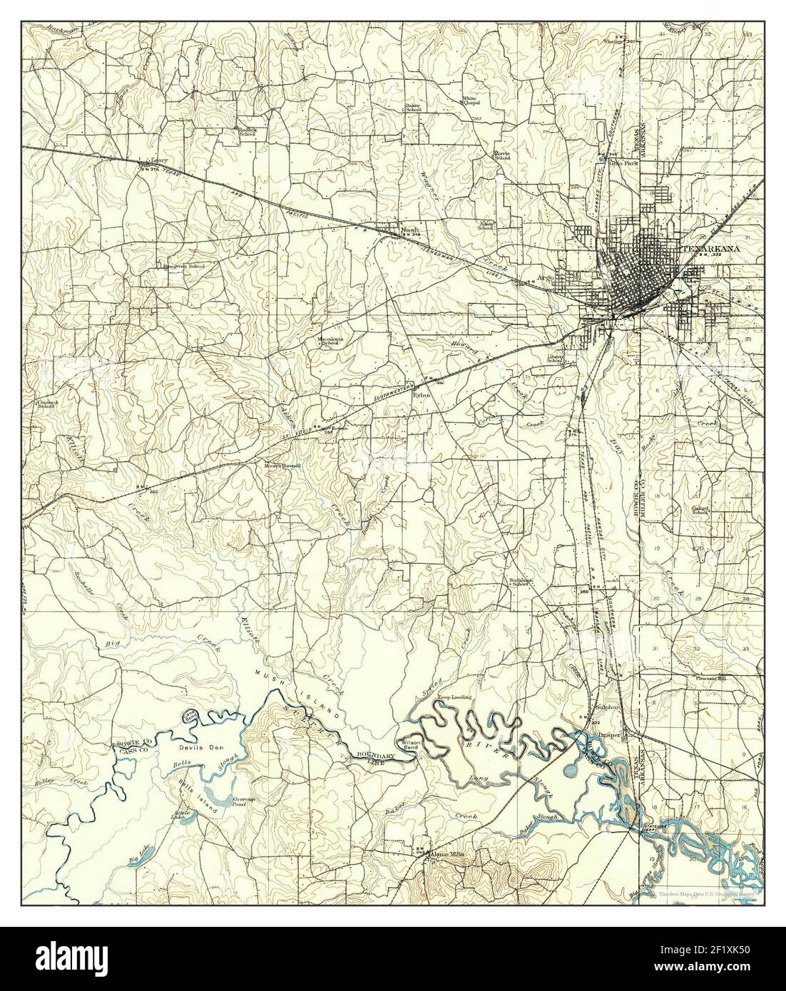 Map of texarkana hi-res stock photography and images - Alamy