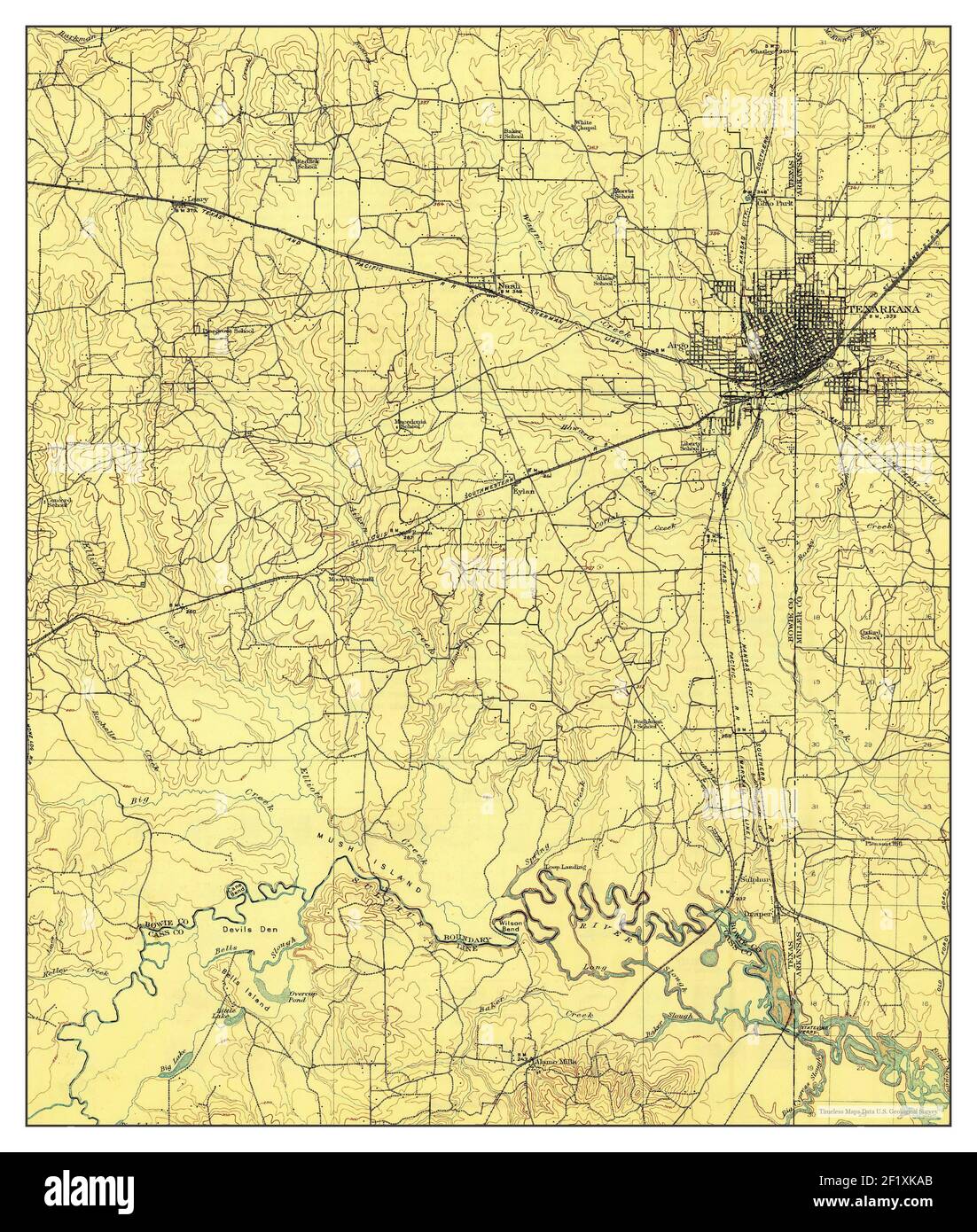 Map of texarkana hi-res stock photography and images - Alamy