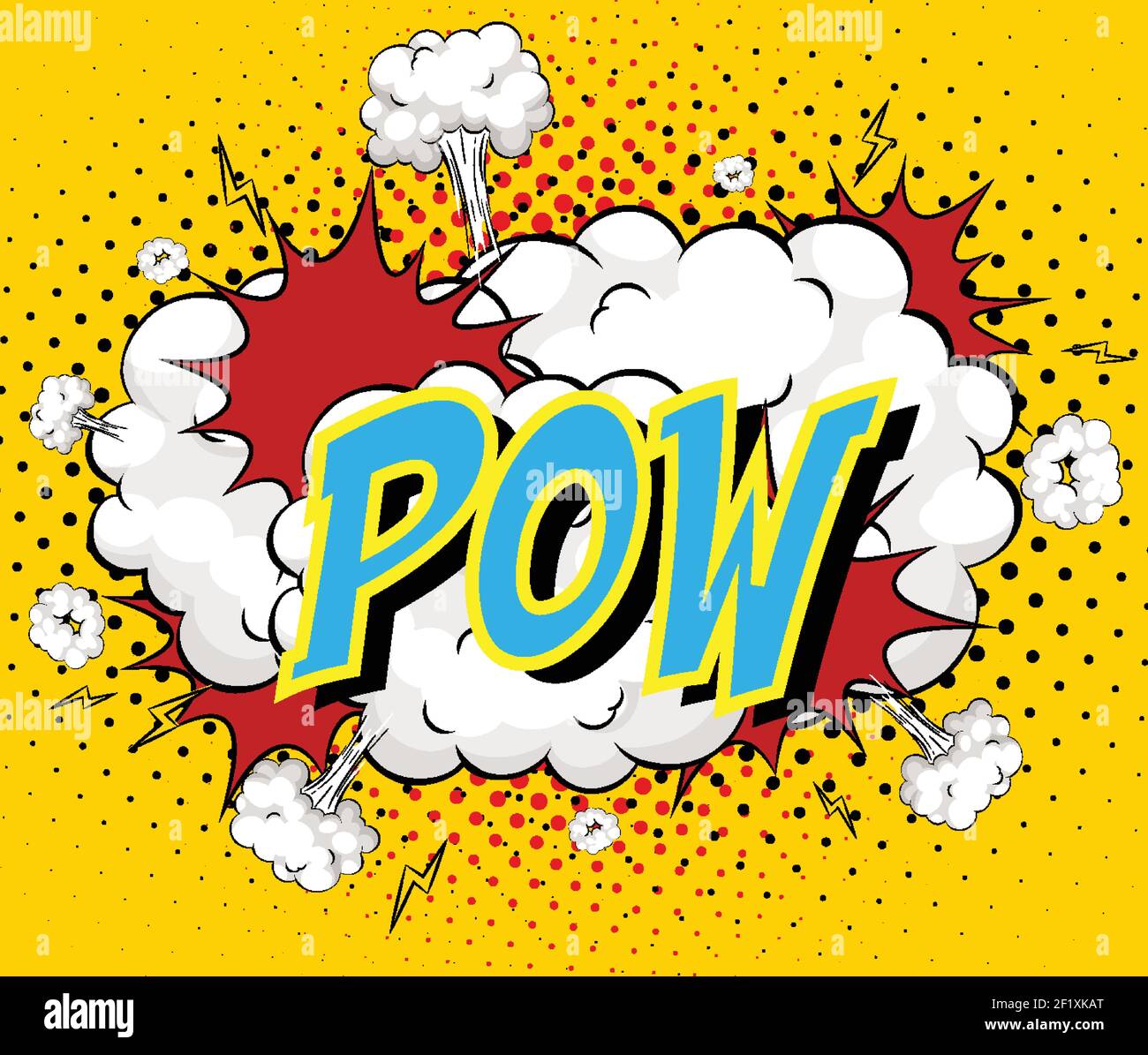 Word Pow on comic cloud explosion background illustration Stock Vector ...