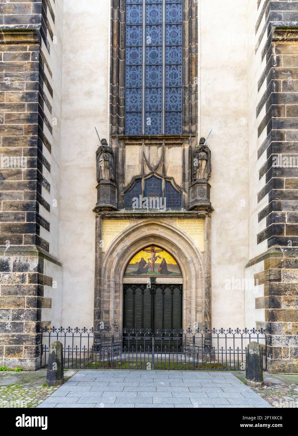 The door of the castle church door in Wittenberg where Martin Luther ...