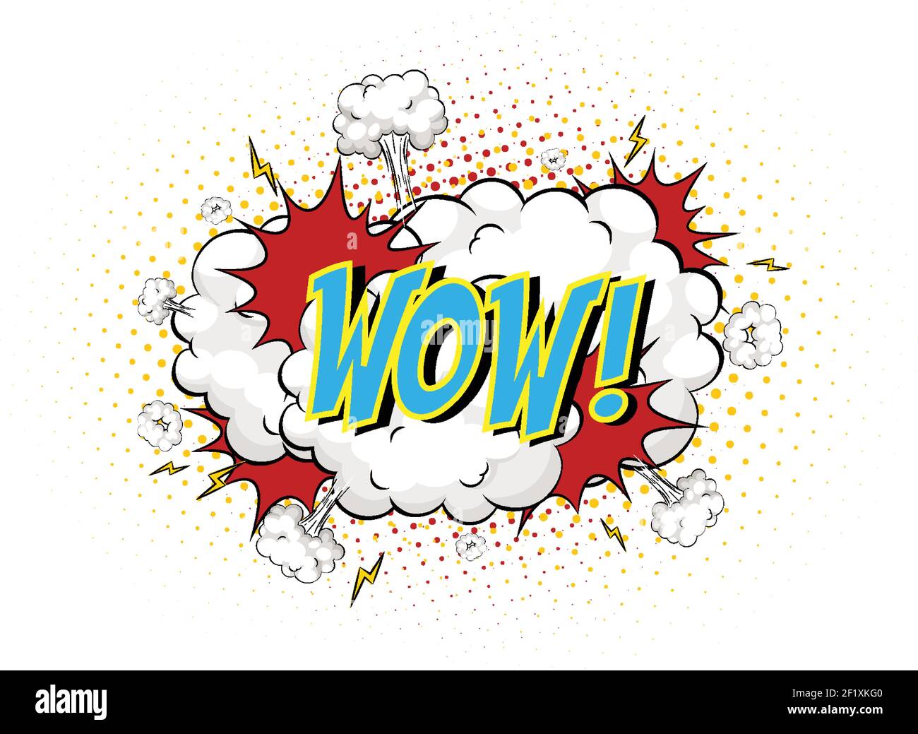 Word Wow on comic cloud explosion background illustration Stock Vector ...
