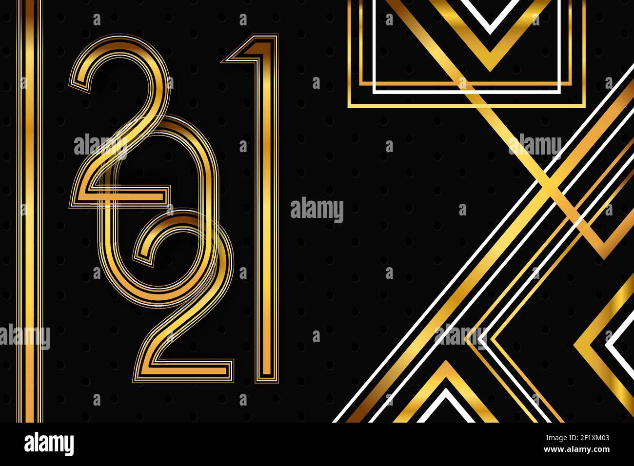 Happy New Year 2021 gold luxury greeting card illustration. Calendar ...