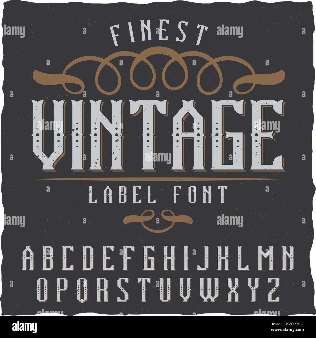 Vintage label font. Good to use in any classic label design Stock ...
