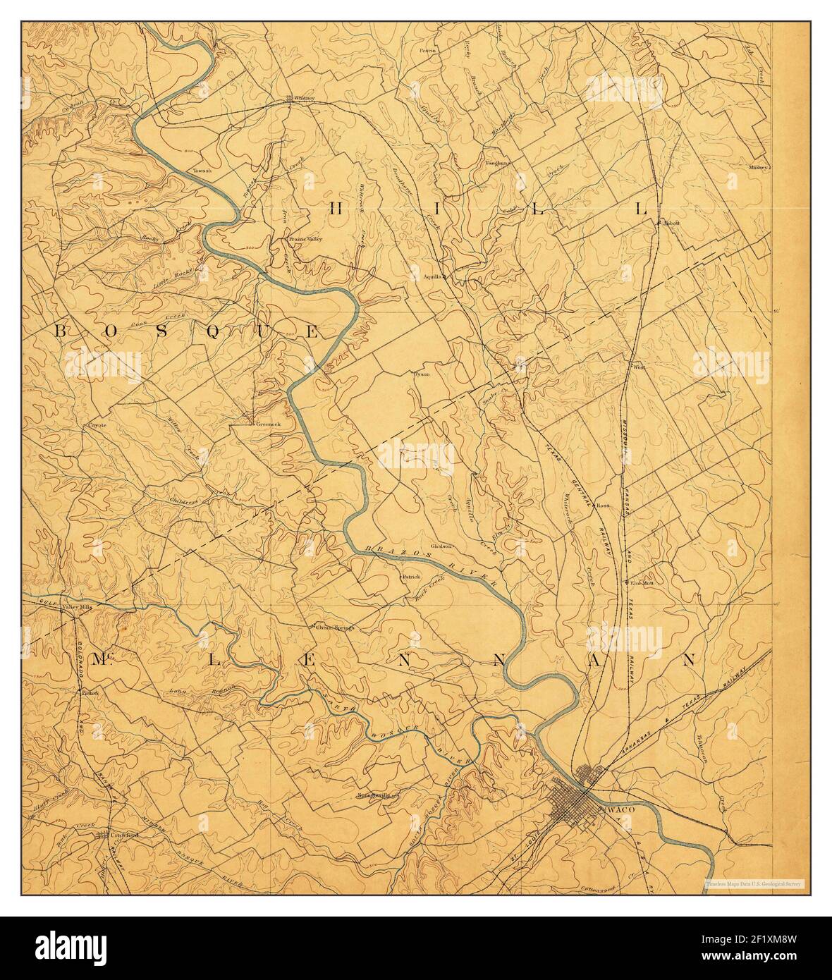 Map of waco hi-res stock photography and images - Alamy