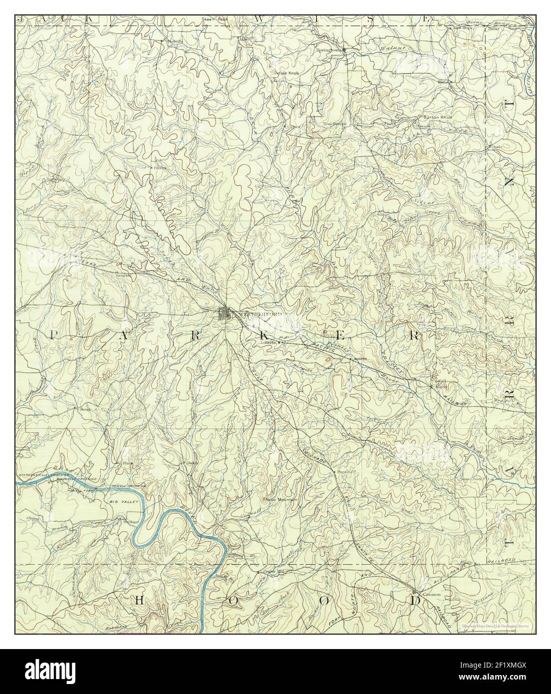 Weatherford, Texas, map 1891, 1:125000, United States of America by ...