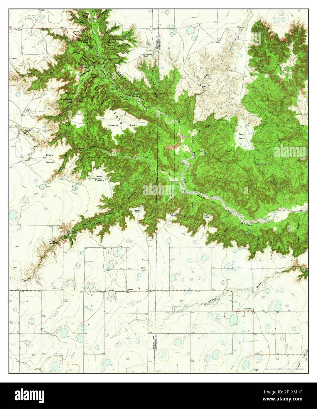 Wayside, Texas, map 1960, 1:62500, United States of America by Timeless ...
