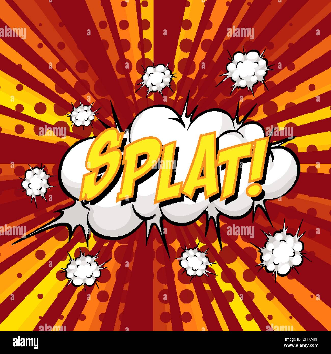 SPLAT wording comic speech bubble on burst illustration Stock Vector ...