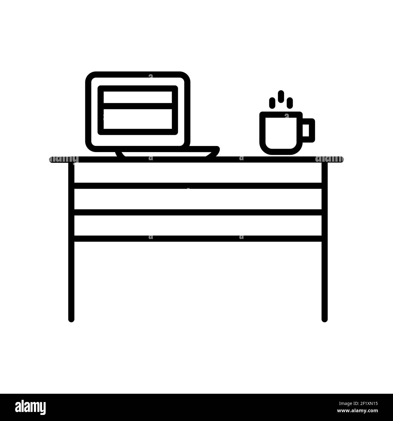 An illustration of a unique decoration table line vector icon on a ...