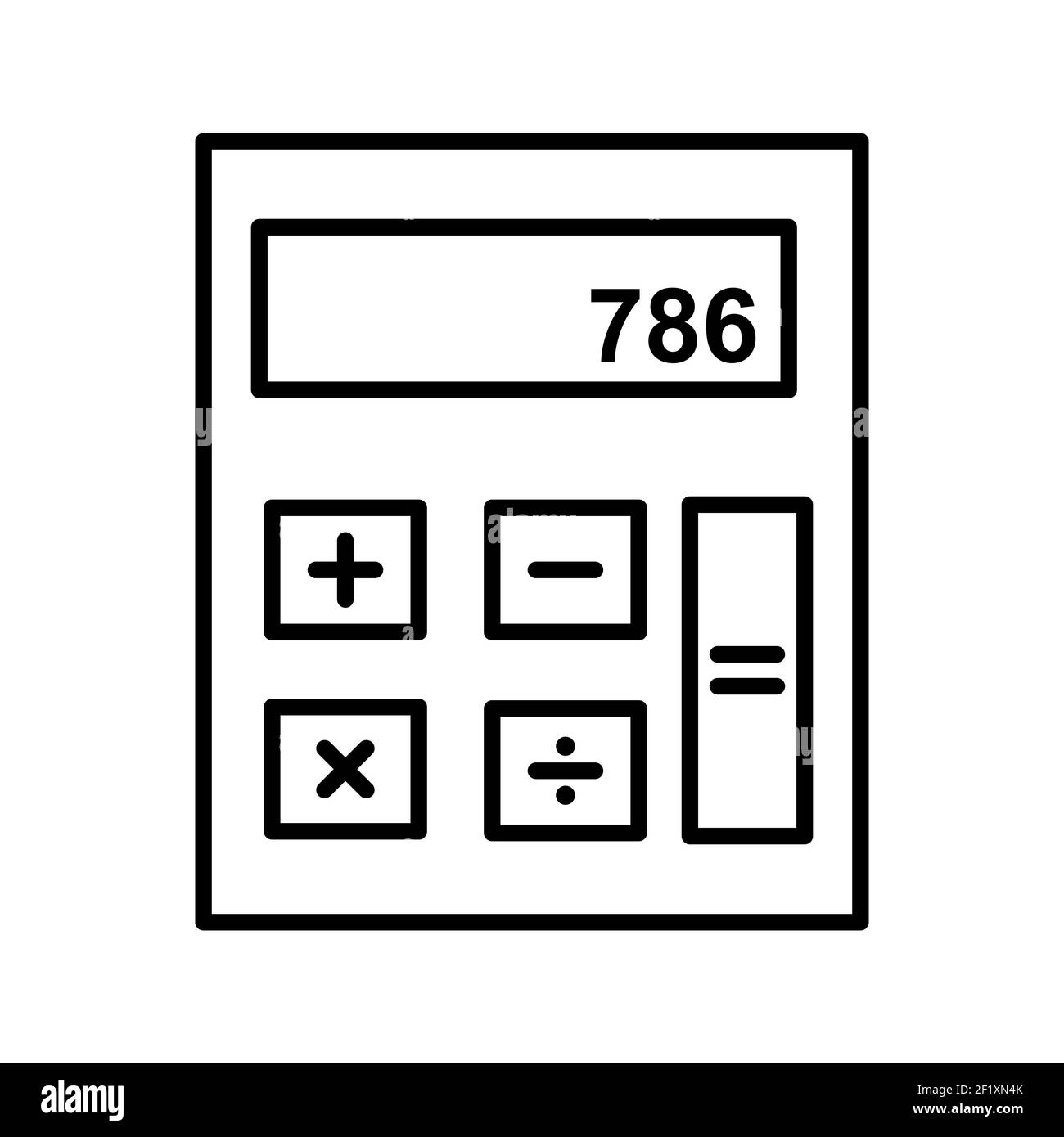 An illustration of a unique calculator line vector icon on a white ...