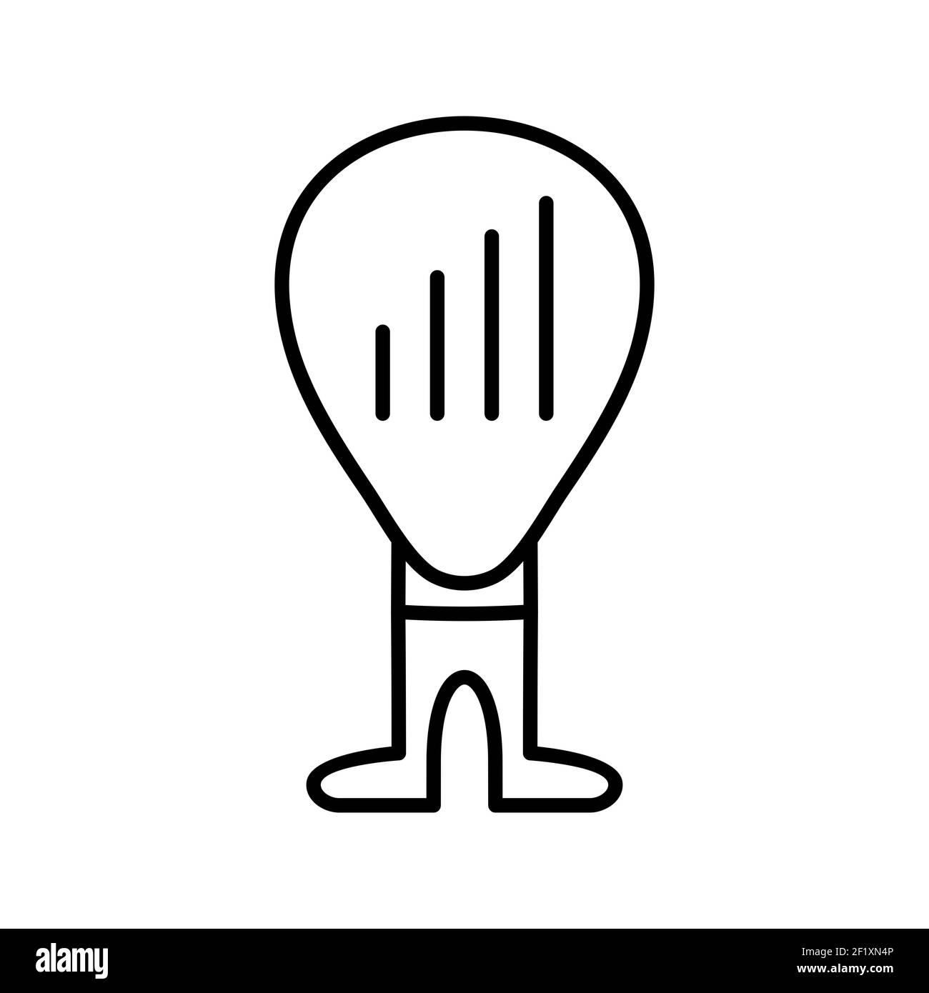 An illustration of a unique growing knowledge line vector icon on a ...