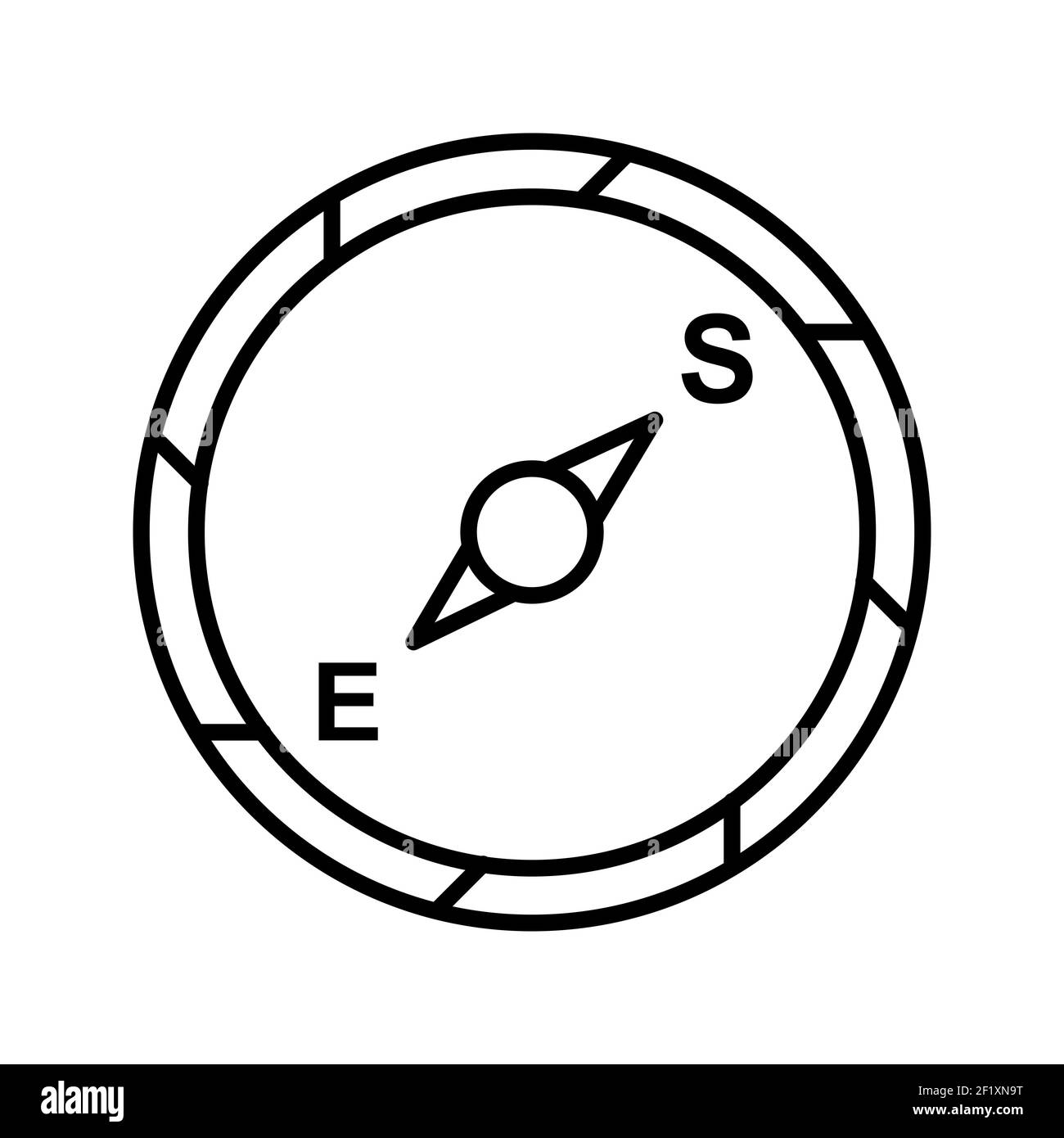 An illustration of a unique compass line vector icon on a white ...